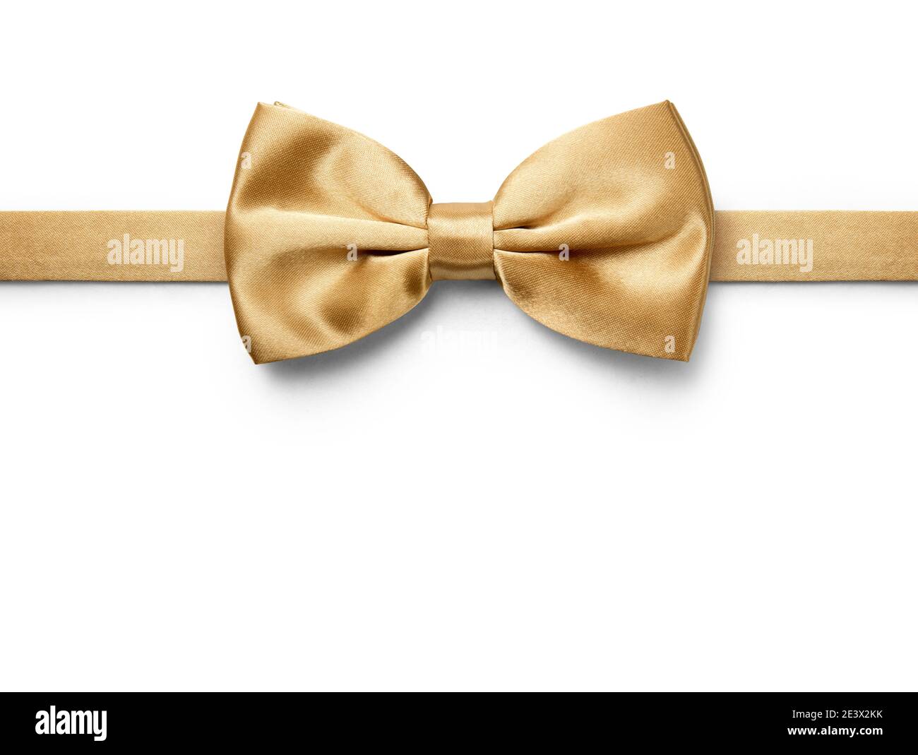 Gold color bow tie isolated on white background with clipping path ...