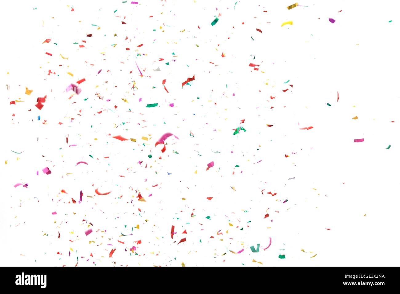 Colorful confetti on white background Stock Photo - Alamy