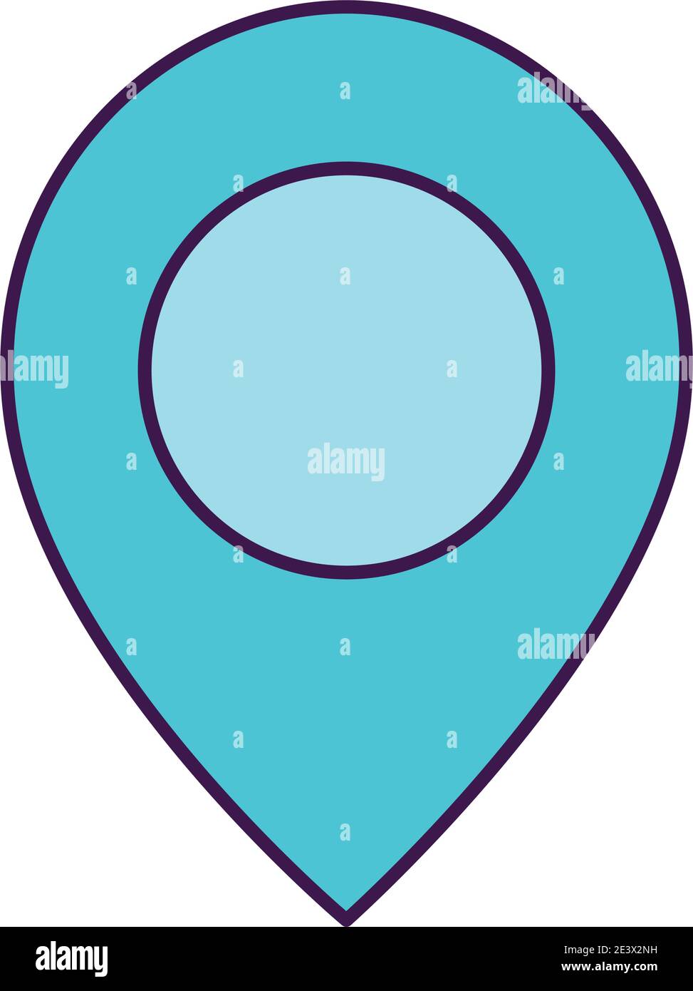 location pin icon over white background, flat style, vector ...