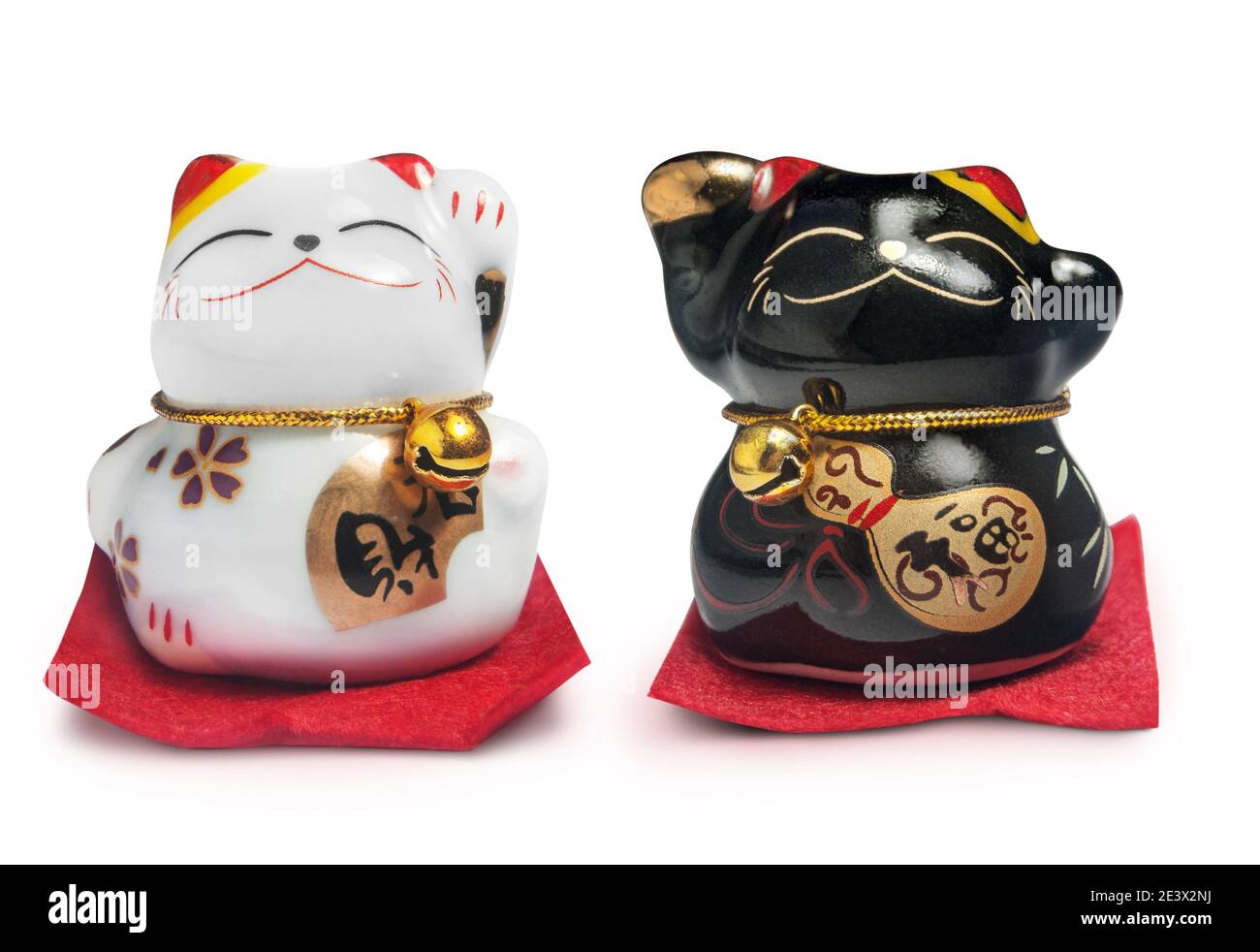 Lucky Chinese Cat isolated over white background Stock Photo - Alamy