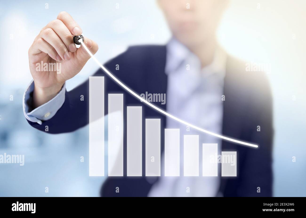 Businessman draw growing line symbolize growing potential Stock Photo ...