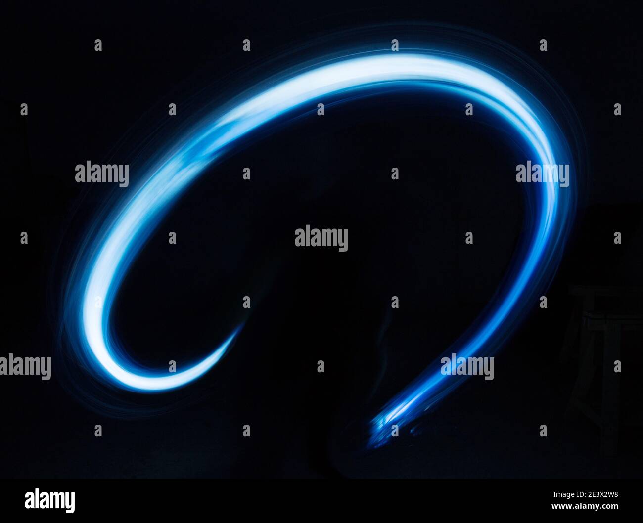 Glowing shiny curve light trail lines effect in black background Stock ...