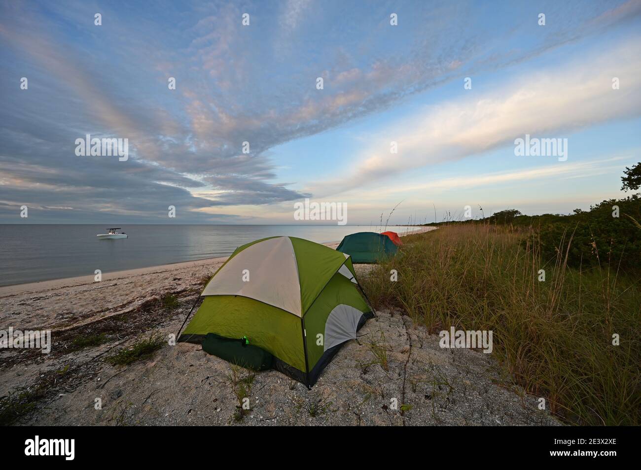 Tent camp on Middle Cape Sable in Everglades National Park, Florida in ...
