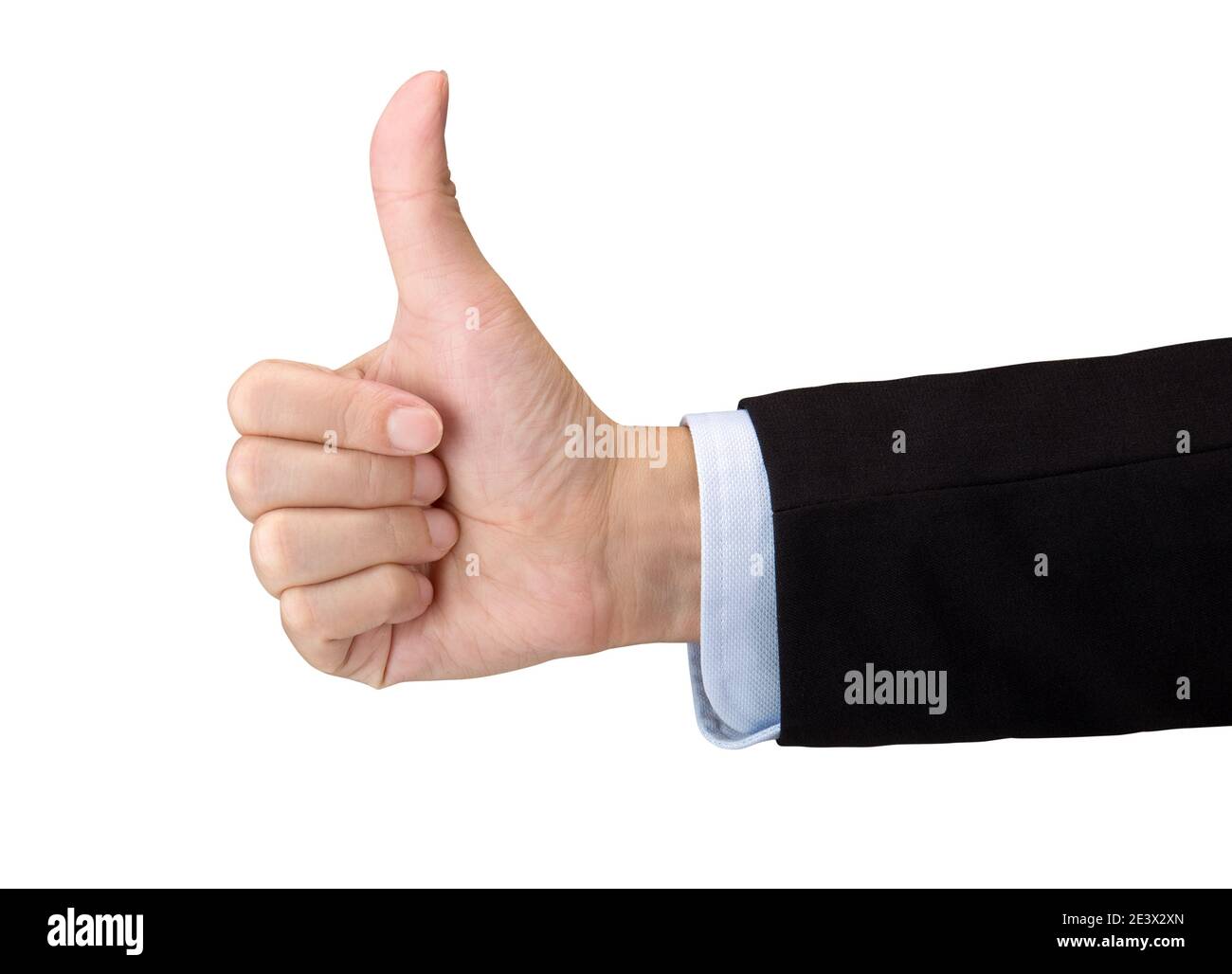 Businessman hand with thumb up isolated on white with clipping path ...