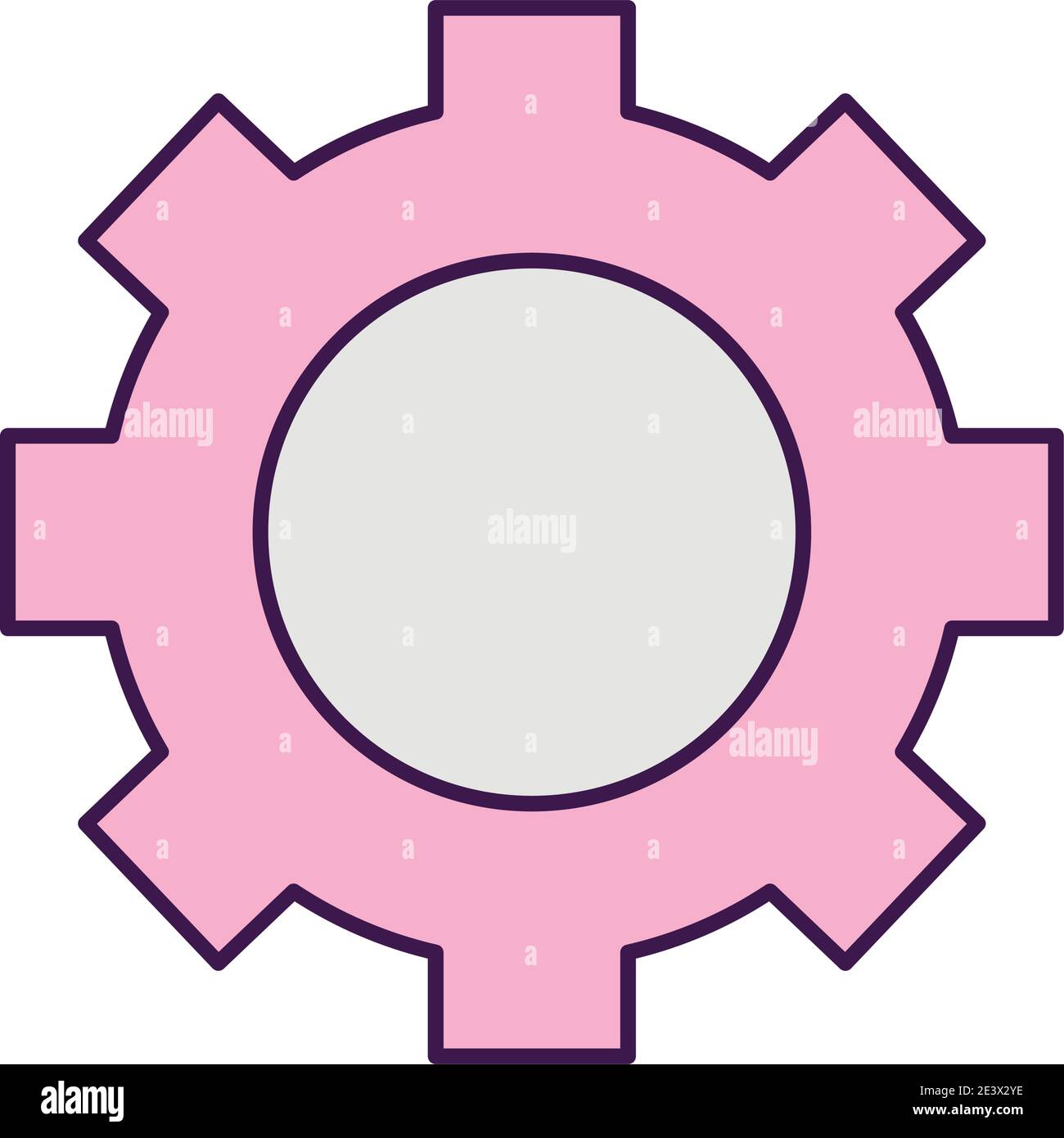 gear wheel icon over white background, flat style, vector illustration ...