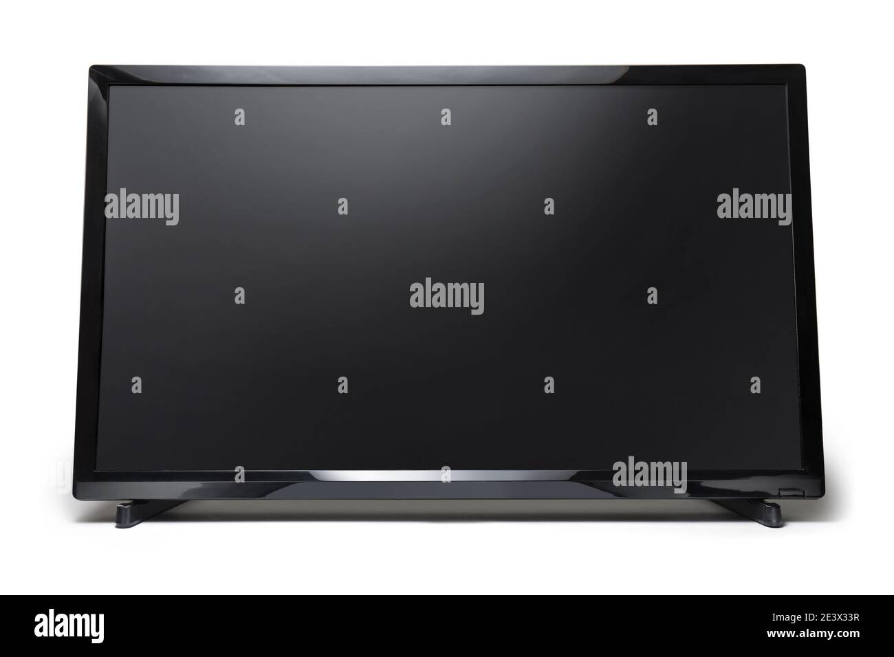 Modern blank flat screen TV isolated on white background with clipping ...