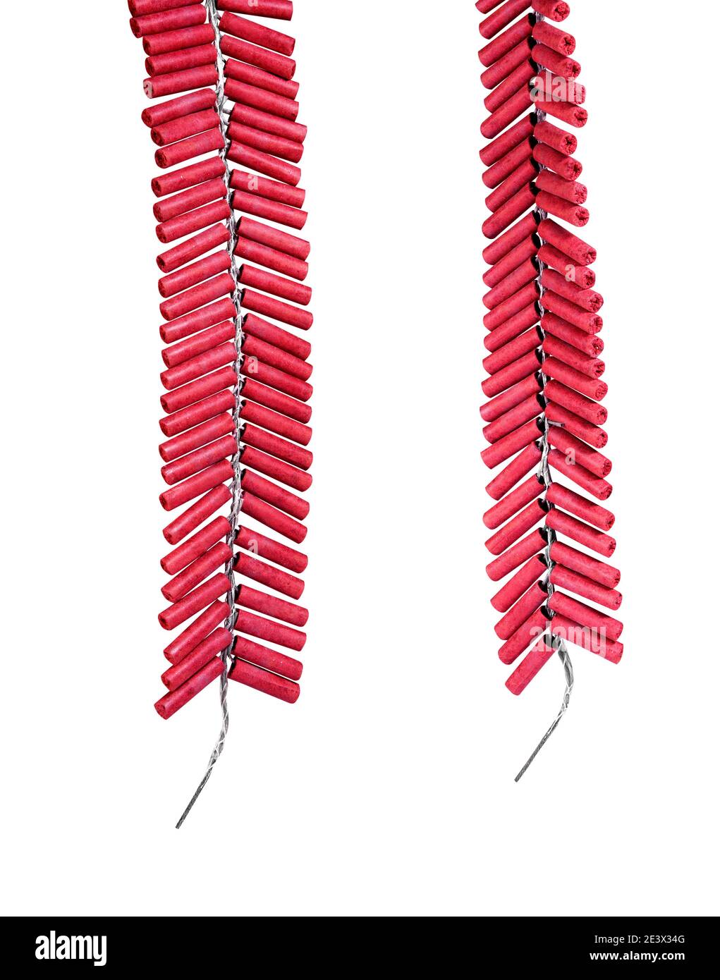 Red Firecrackers isolated on white background with clipping path Stock ...