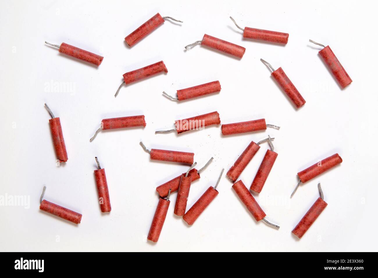 Red Firecrackers isolated on white background Stock Photo - Alamy