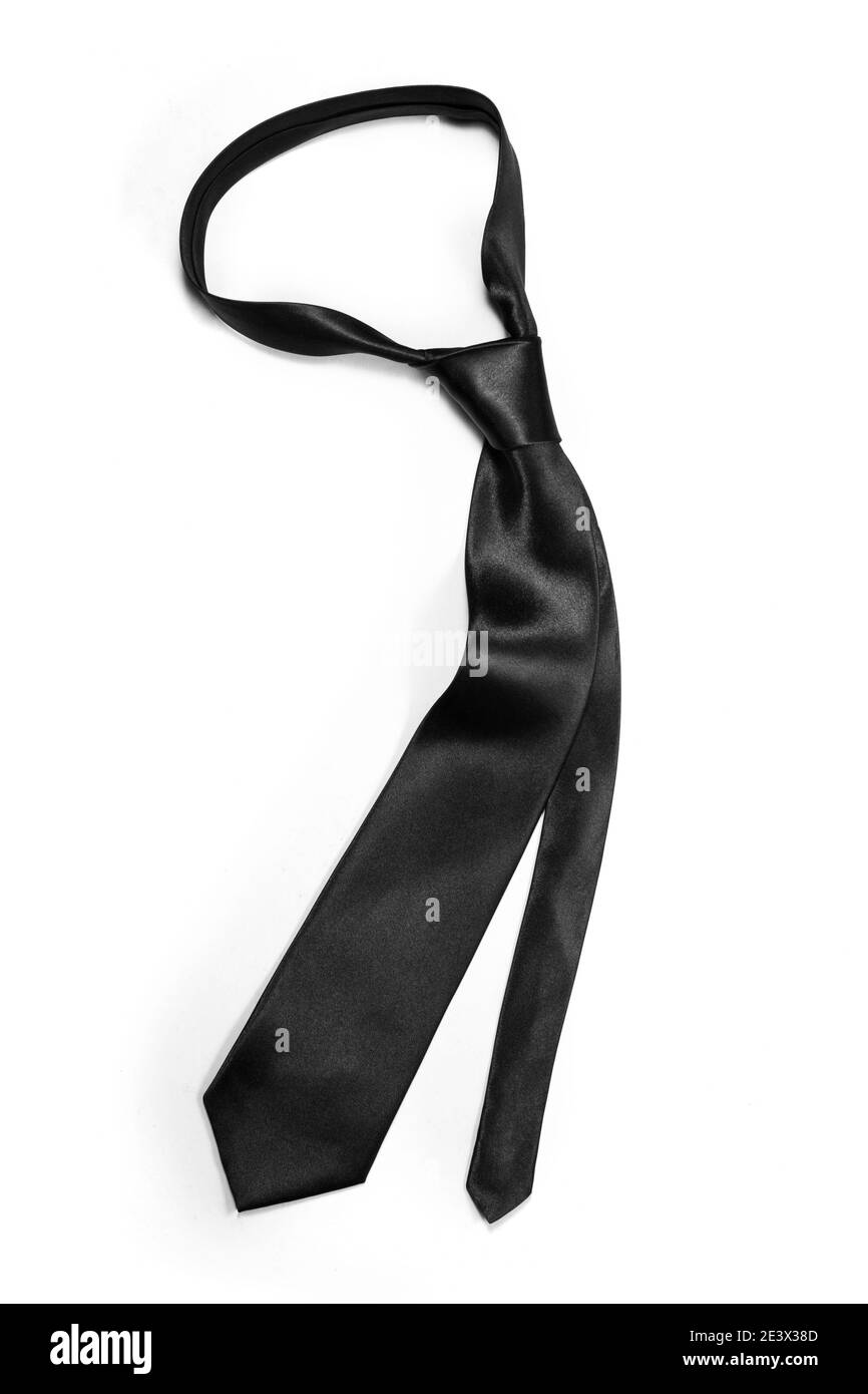 Black necktie isolated on white Stock Photo - Alamy