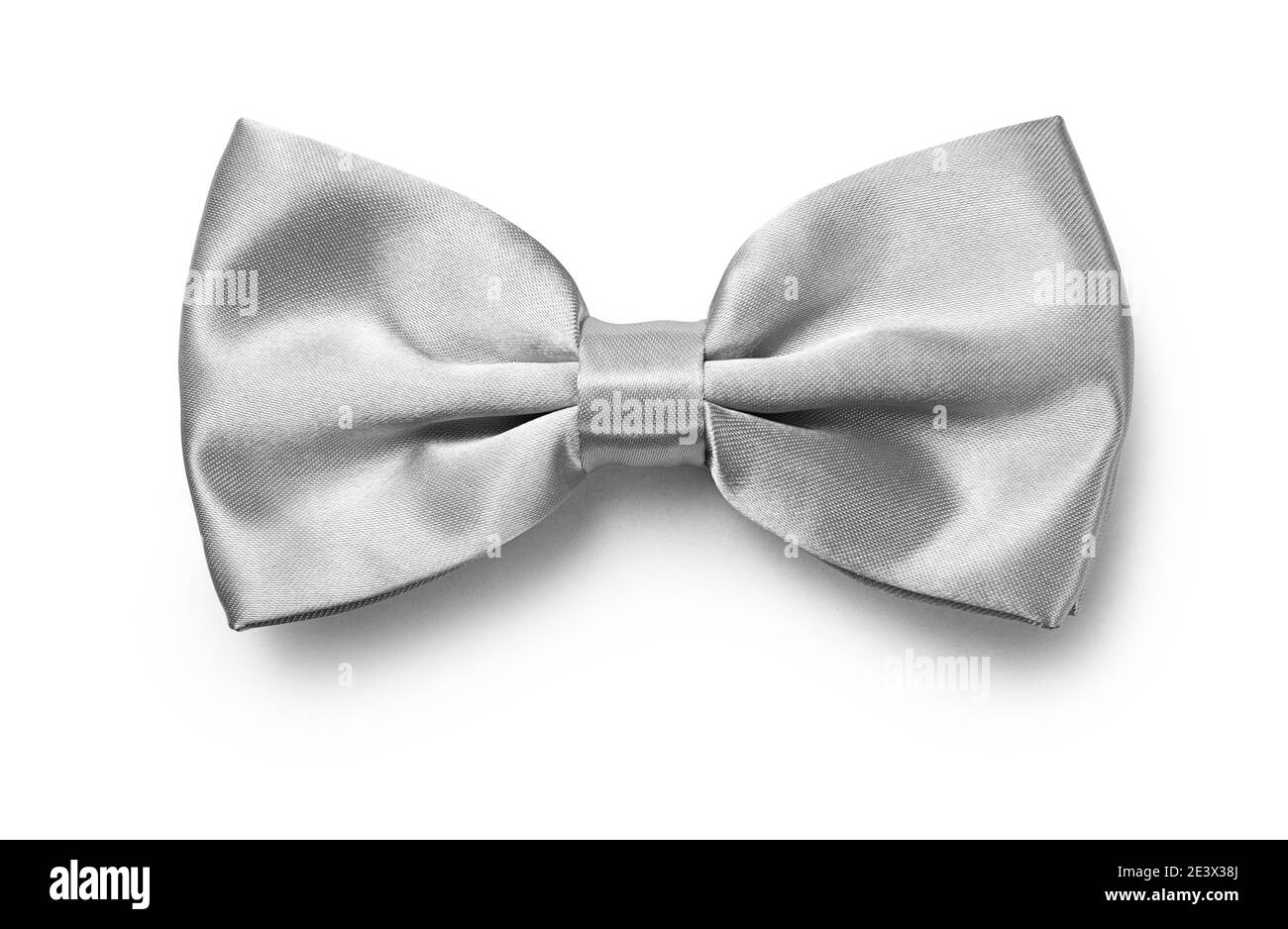Silver color bow tie isolated on white background with clipping path ...