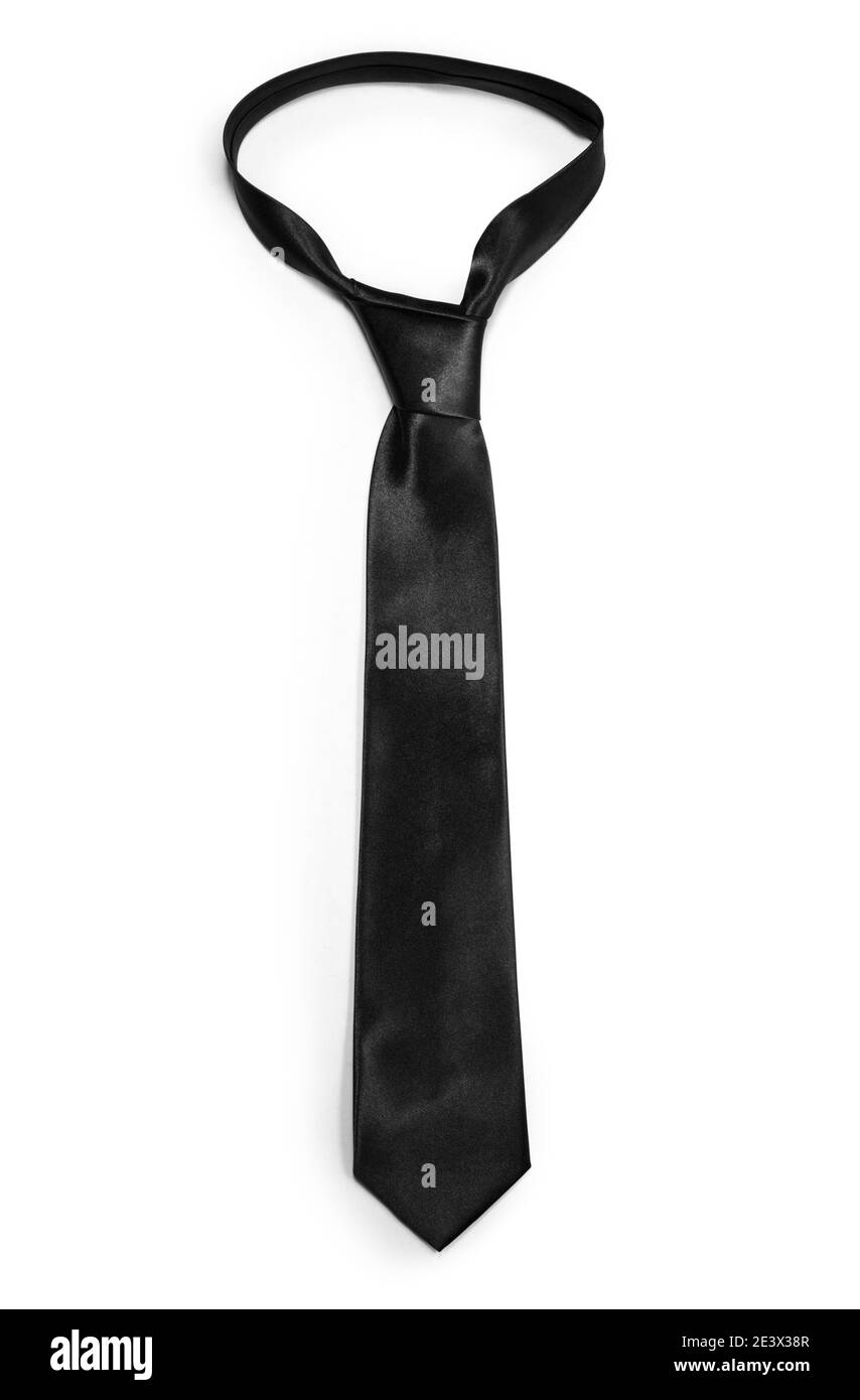Black necktie isolated on white Stock Photo - Alamy