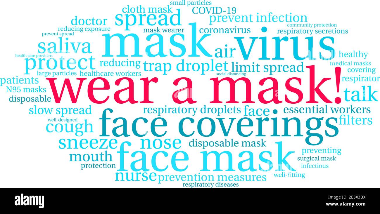 Wear a Mask word cloud on a white background Stock Vector Image & Art ...