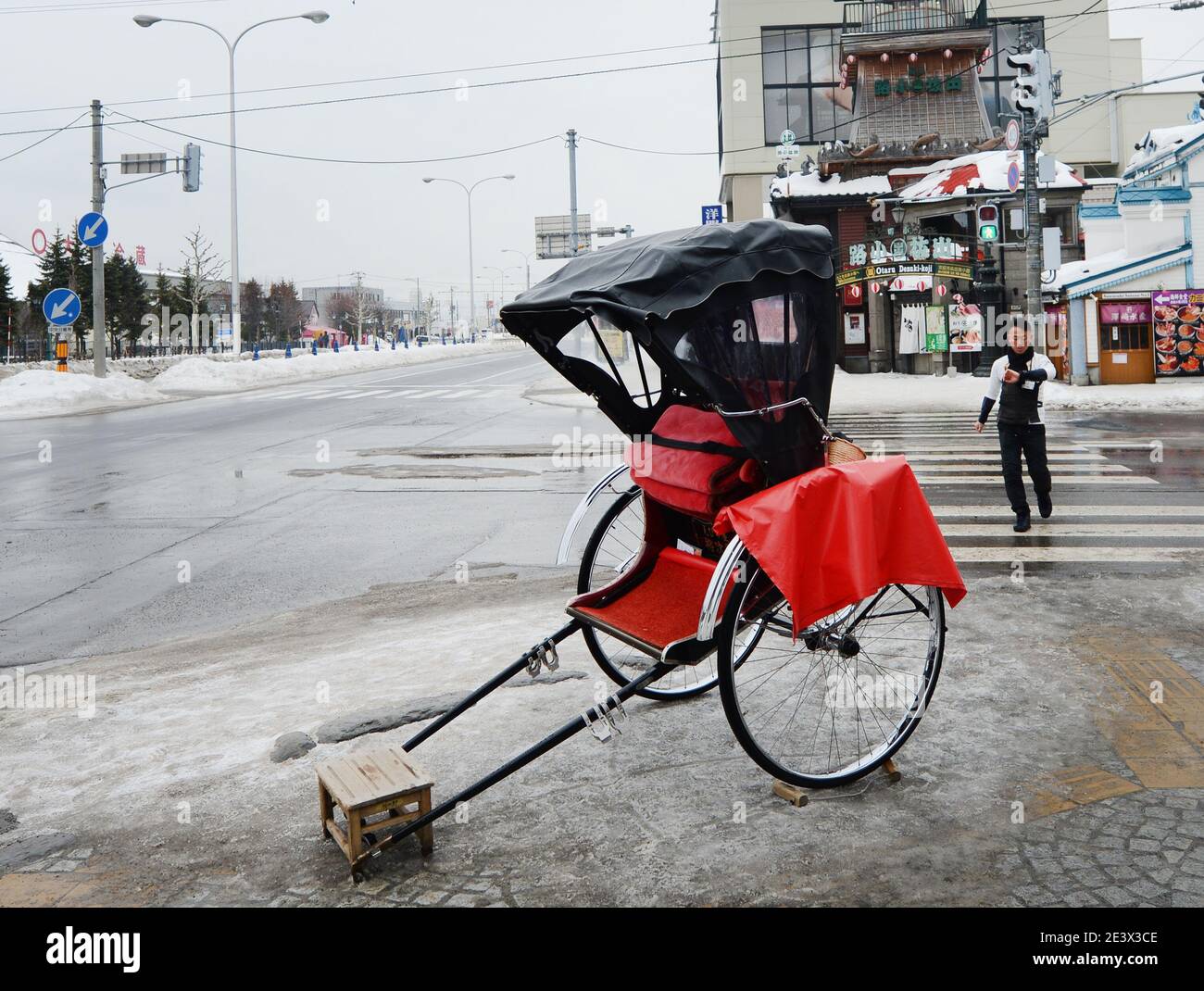 A Japanese hand pulled rickshaw in Otaru, Japan Stock Photo - Alamy