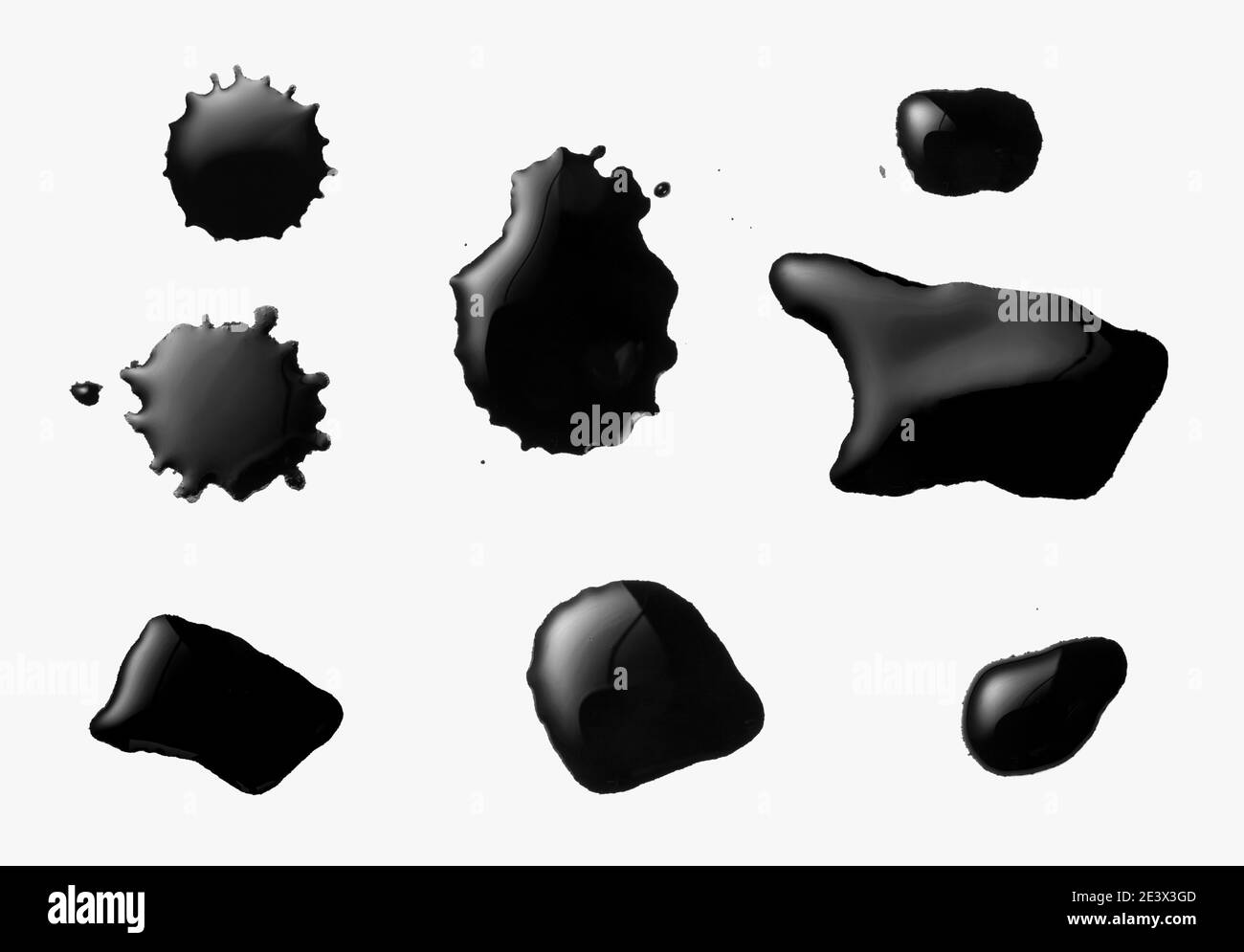 Ink blot collection isolated on white background Stock Photo - Alamy