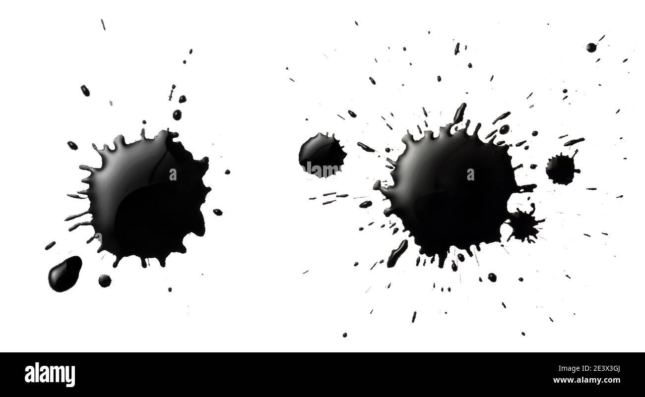 Ink blot collection isolated on white background Stock Photo - Alamy