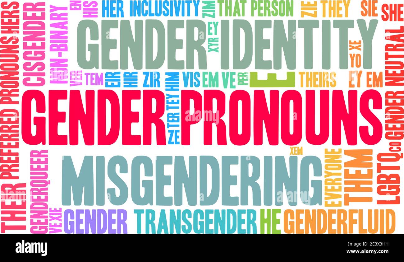 Gender Pronouns Word Cloud On A White Background Stock Vector Image