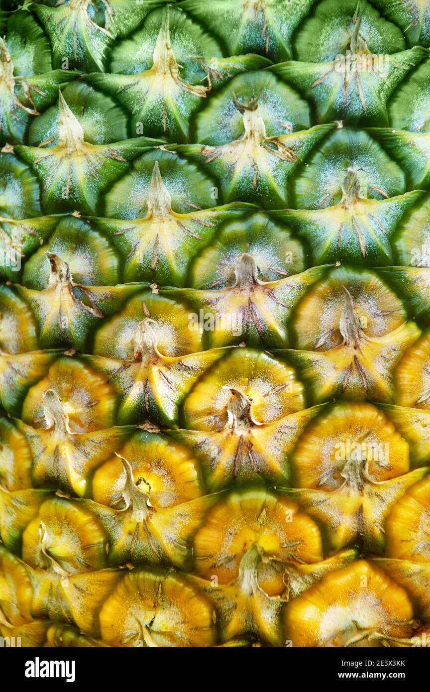 Ripe yellow pineapple skin texture closeup Stock Photo - Alamy