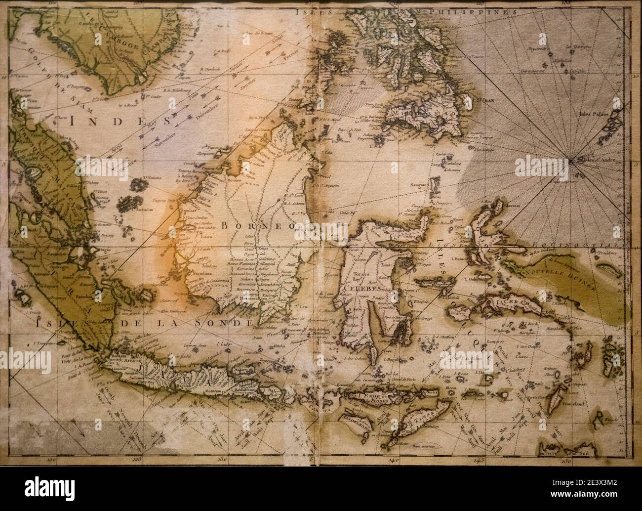 Old map of Borneo Stock Photo - Alamy