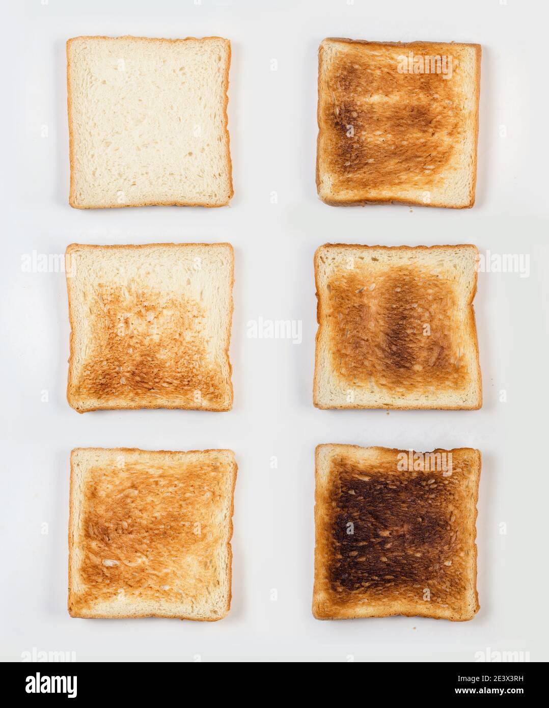 Set of six slices toast bread isolated on white Stock Photo - Alamy