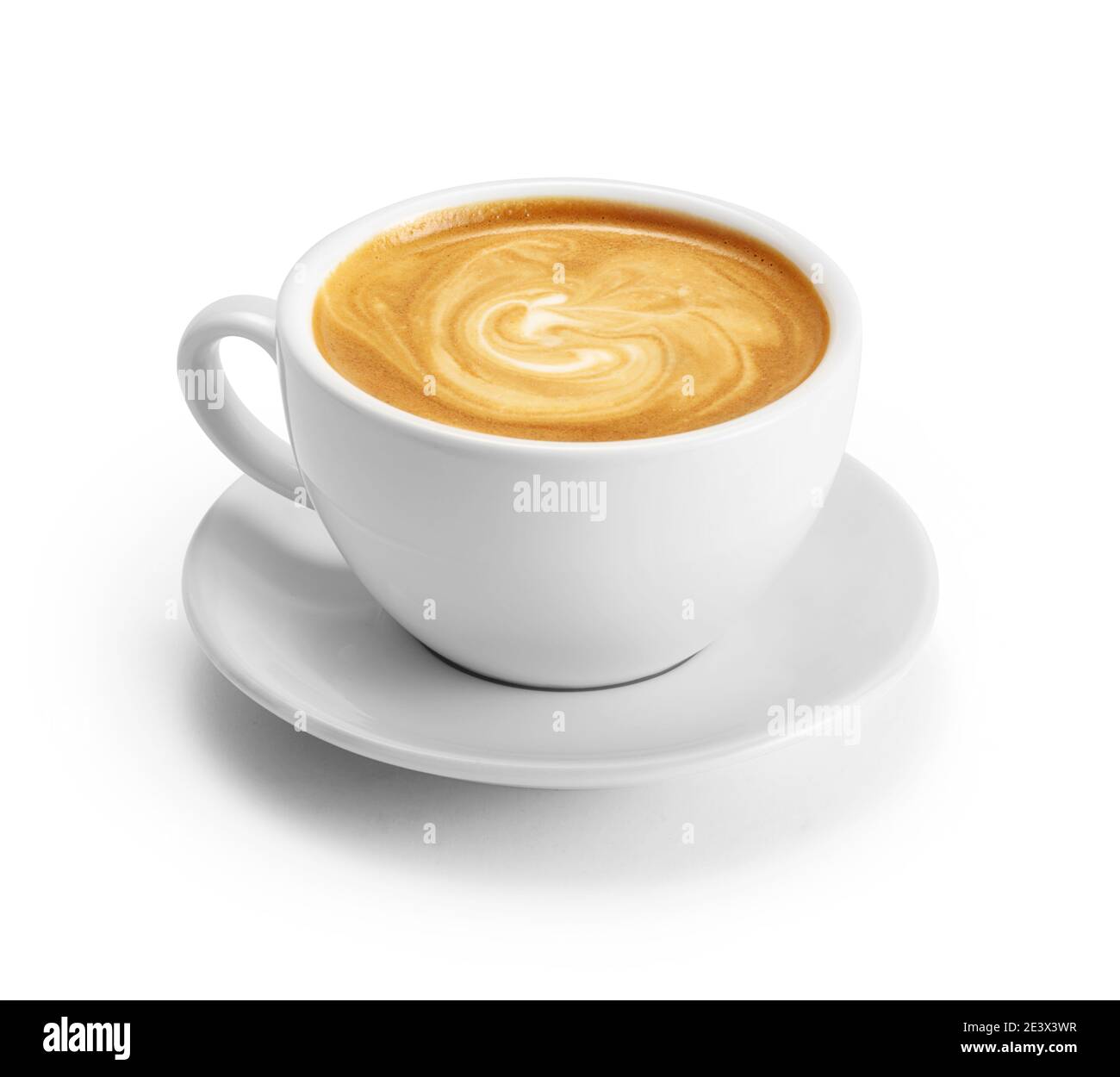 Cup of coffee latte isolated on white backgroud with clipping path ...