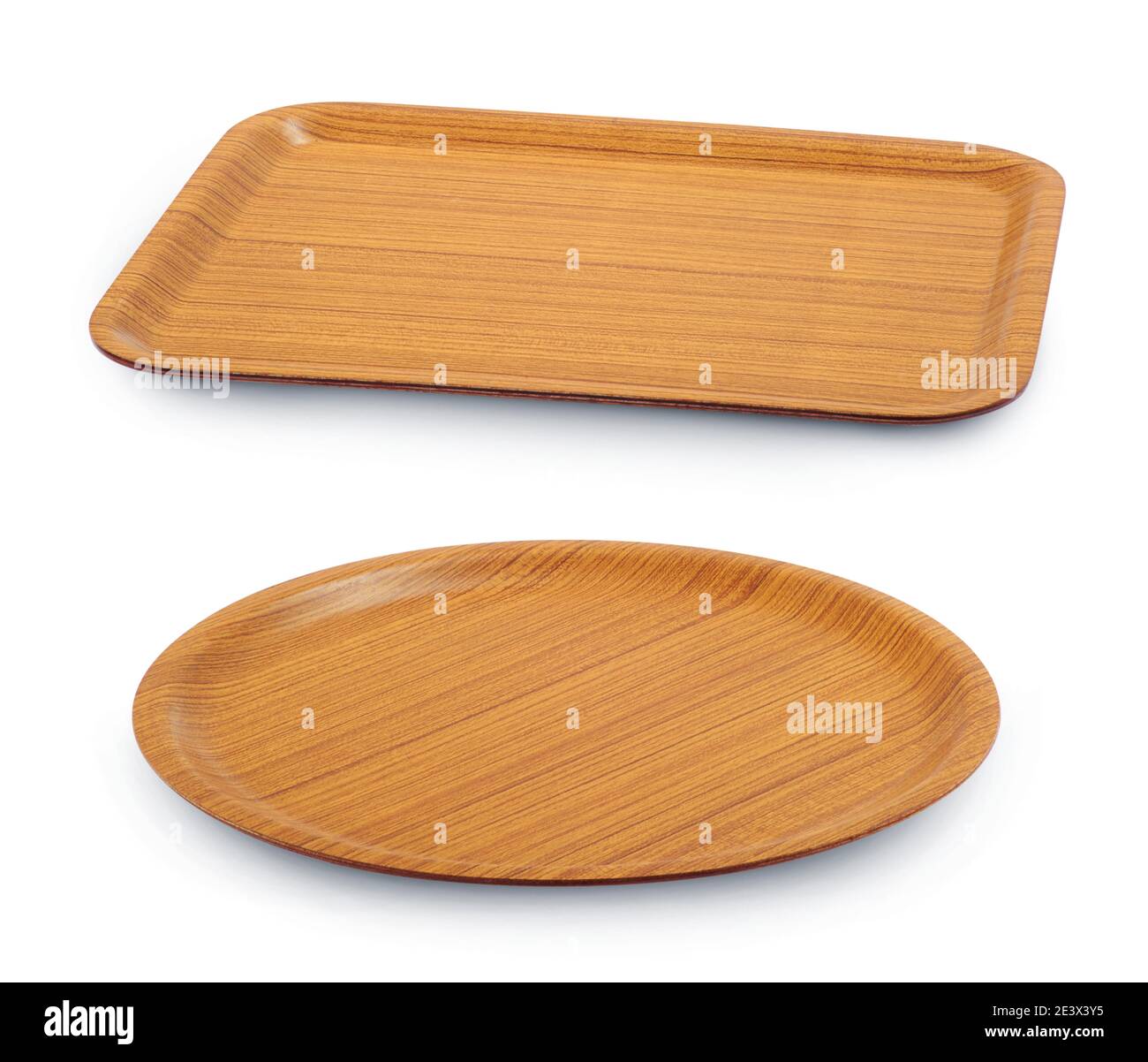 wooden tray isolated on white background Stock Photo - Alamy