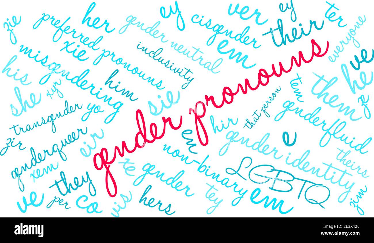 Gender Pronouns word cloud on a white background Stock Vector Image ...