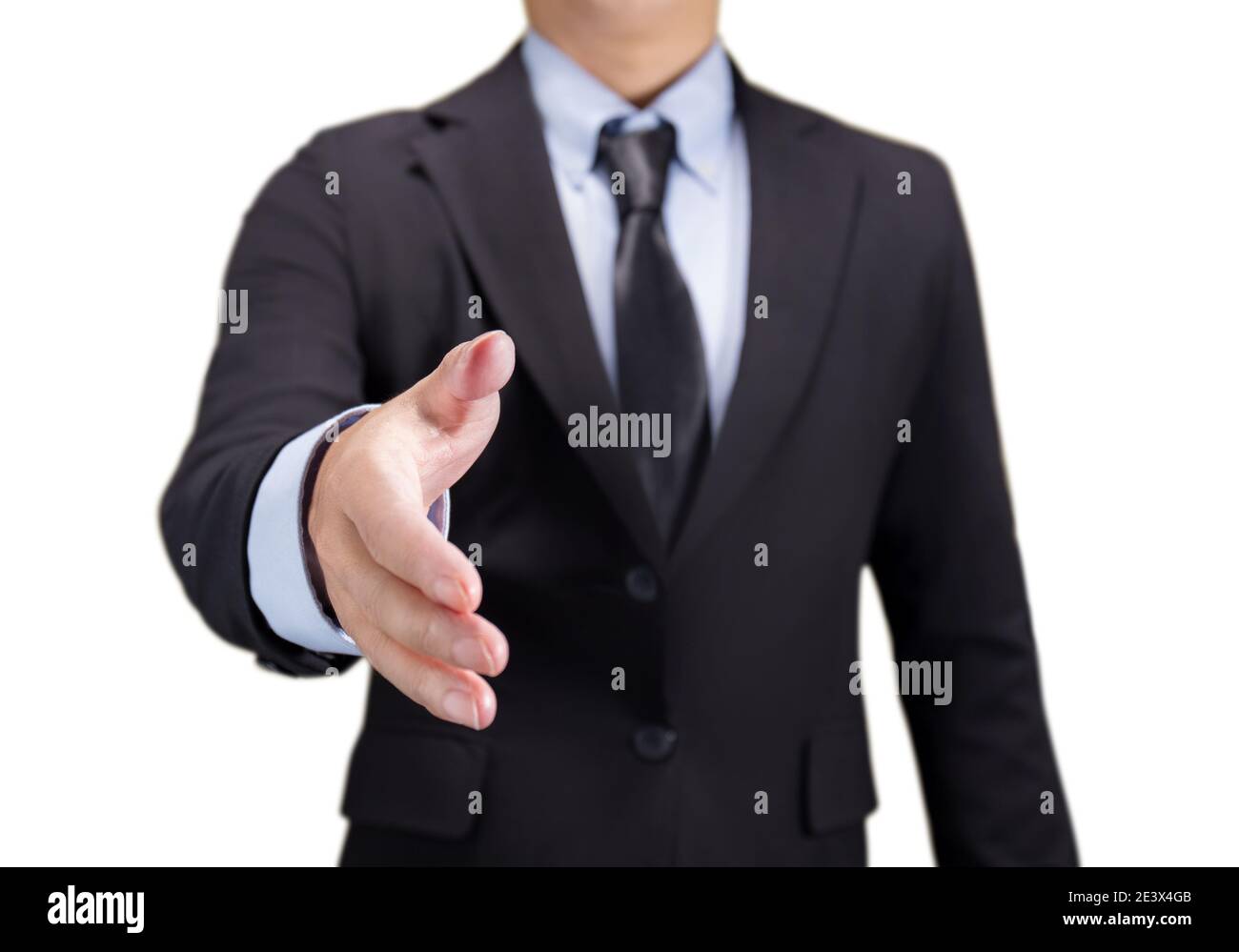 Businessman giving handshake isolated on white Stock Photo - Alamy