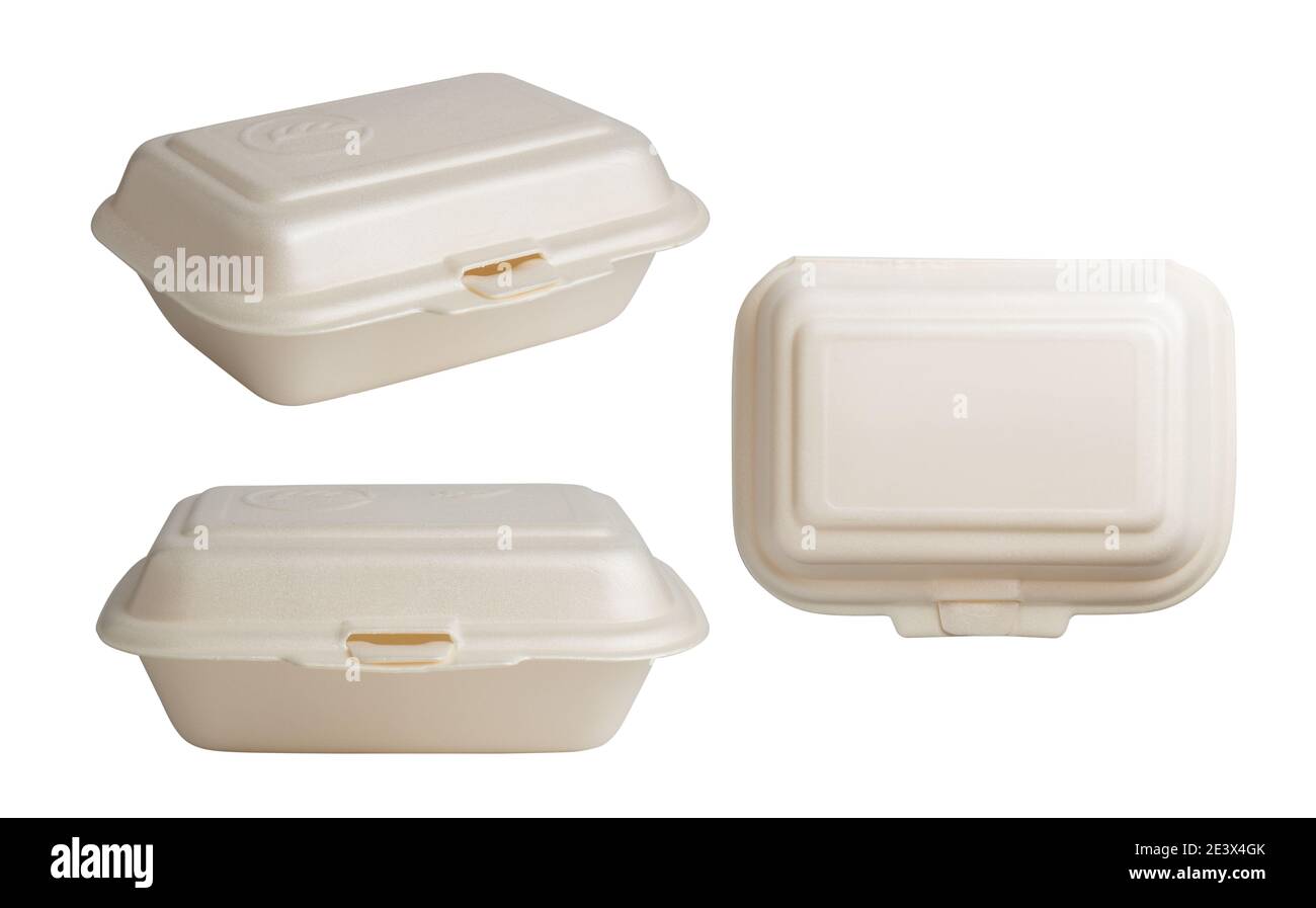 Set of white styrofoam box isolated on white with clipping path Stock ...