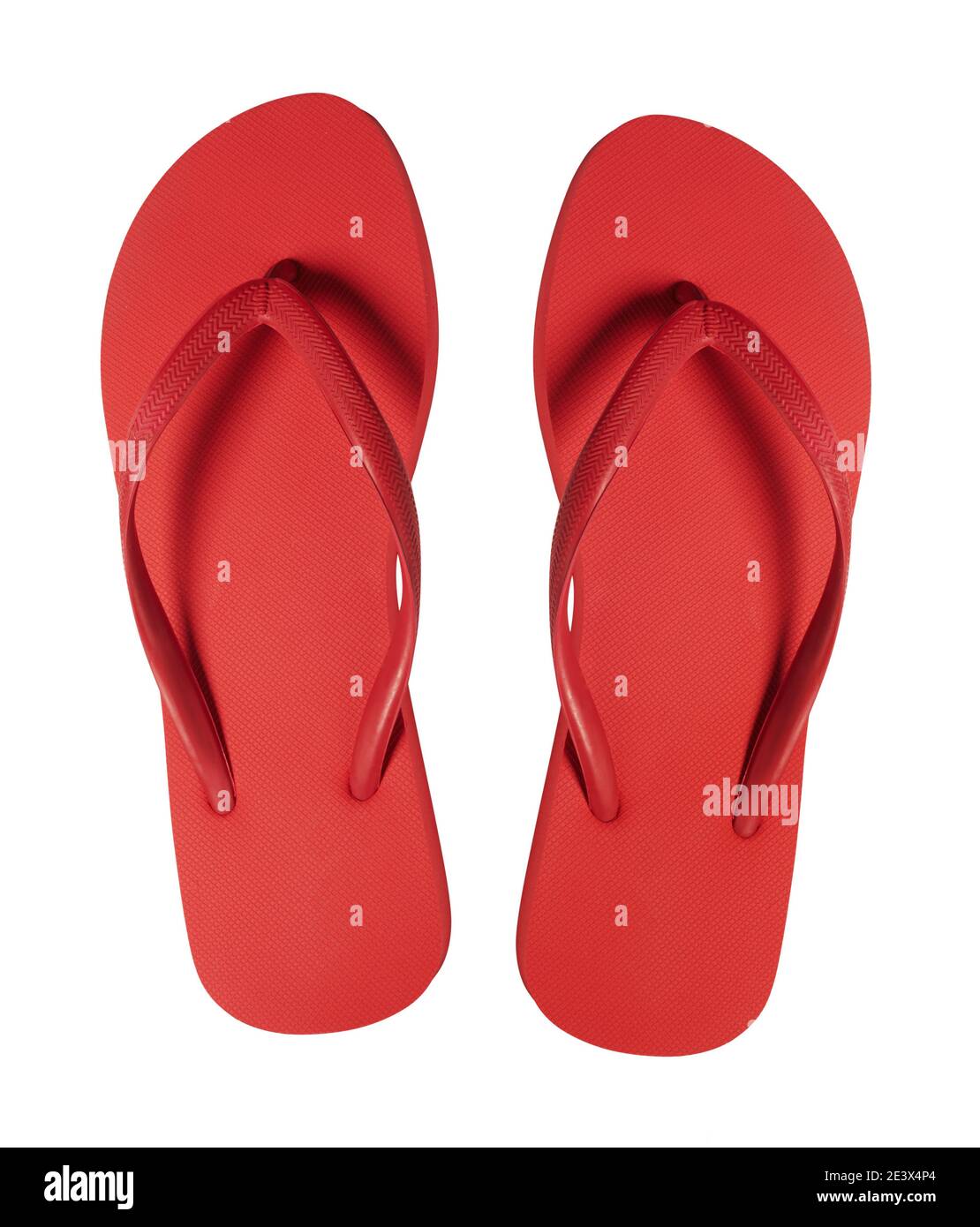 Red Flip Flops Isolated on White Background Stock Photo - Alamy
