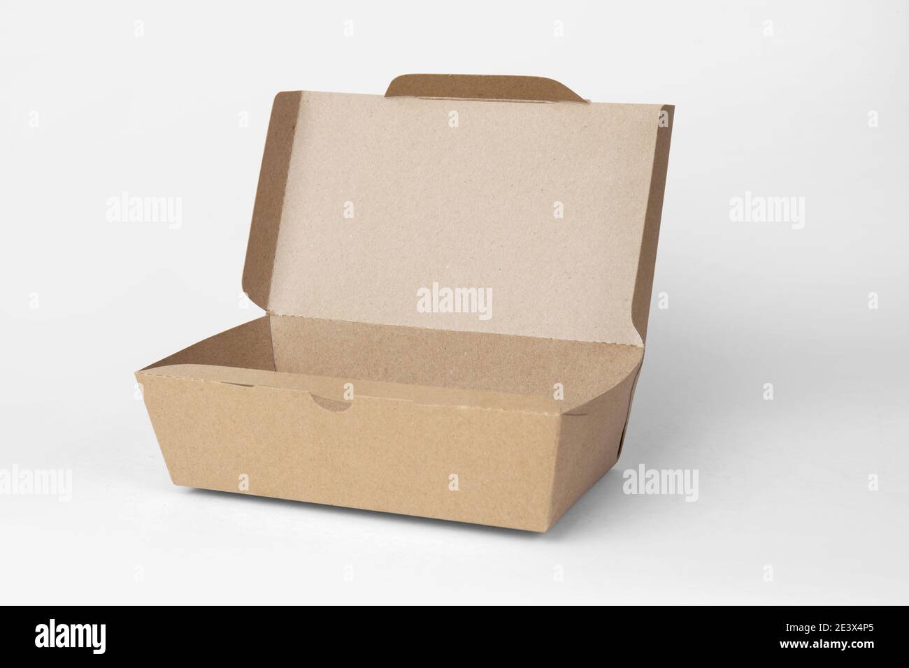 Brown paper food box isolated on white background with clipping path ...