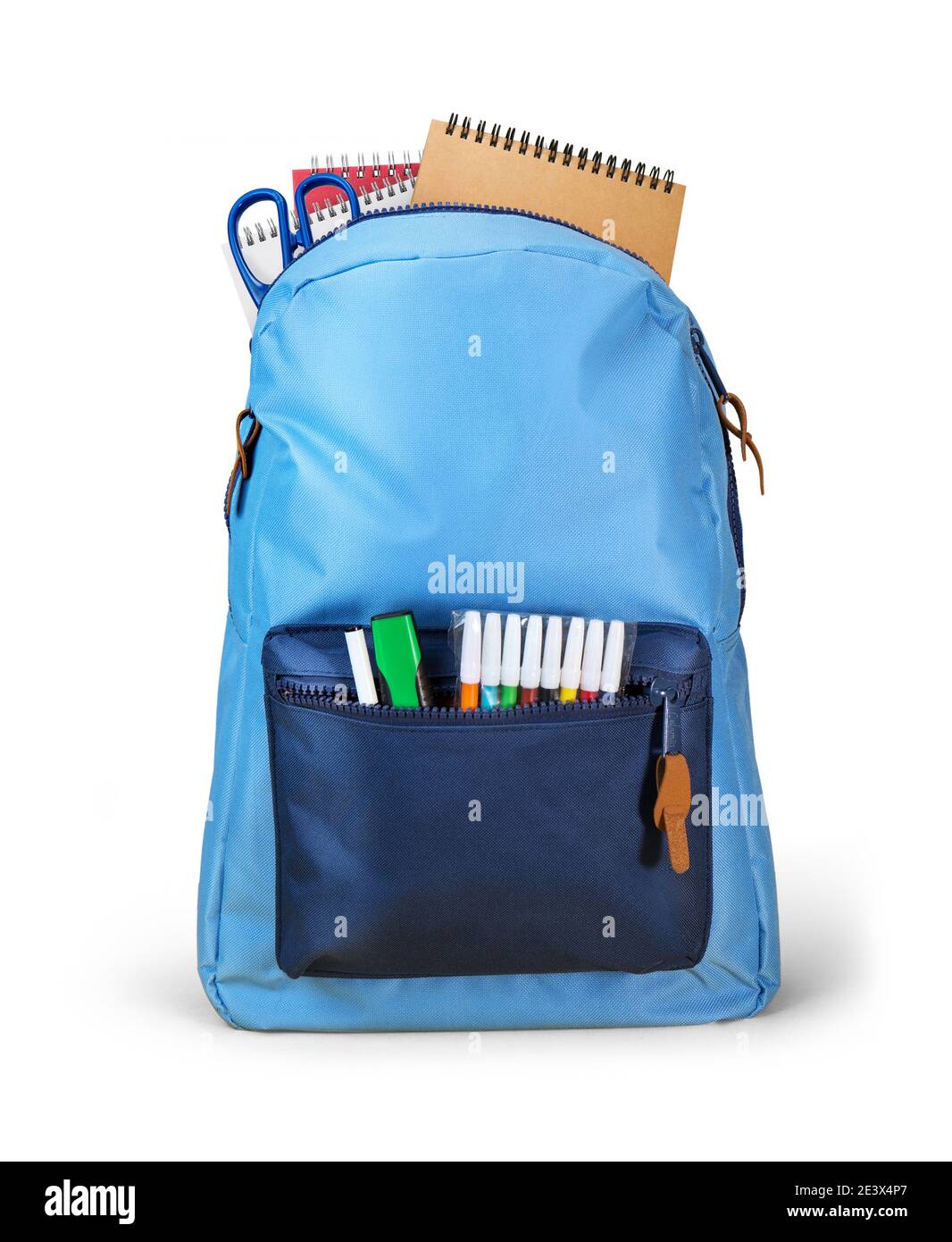 School bag backpack with notebooks isolated on white Stock Photo - Alamy