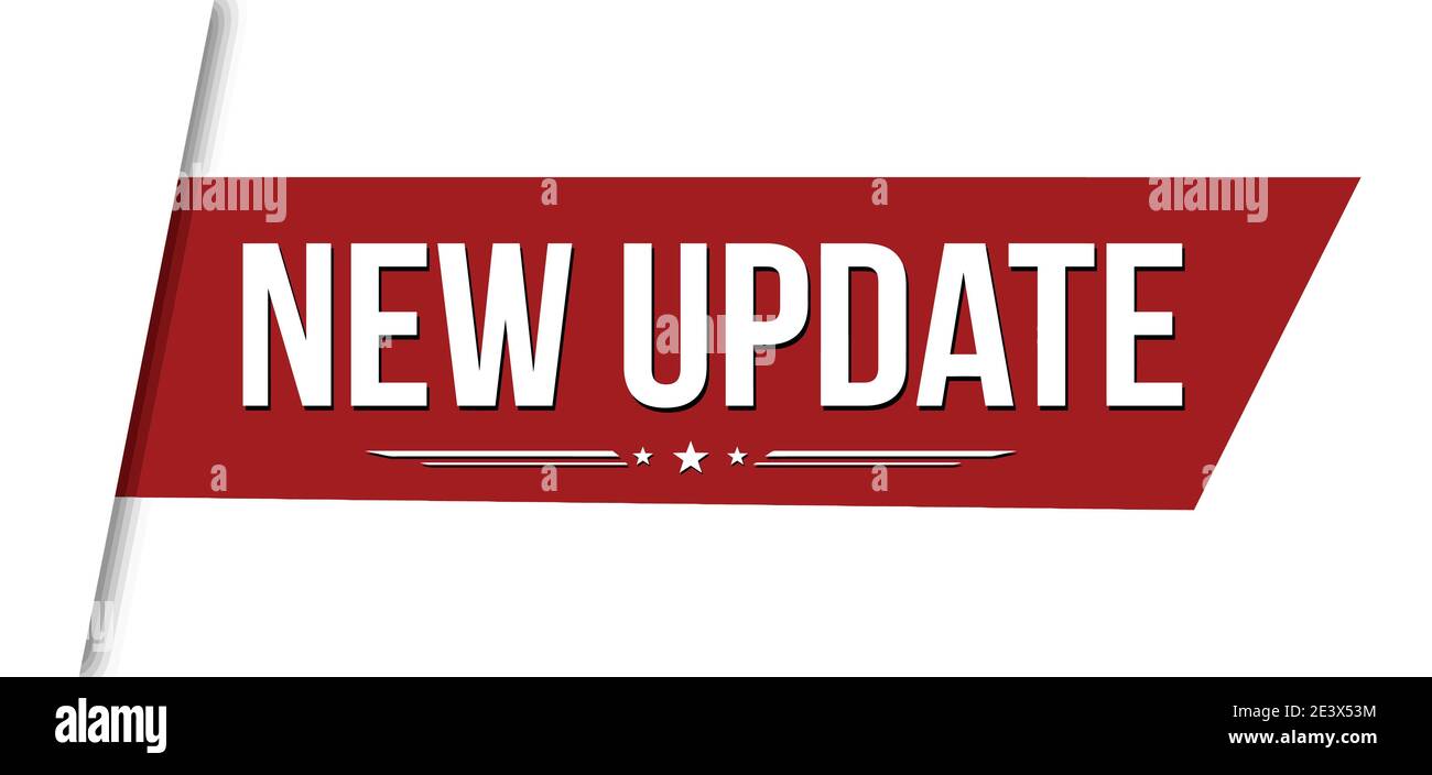 New update banner design on white background, vector illustration Stock ...