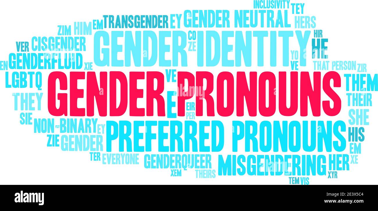 Gender Pronouns Word Cloud On A White Background Stock Vector Image