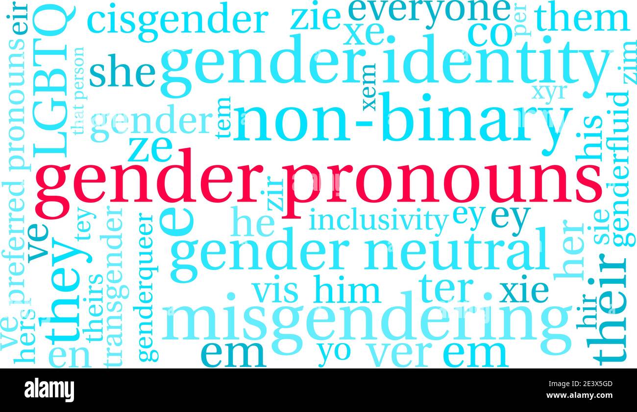 Gender Pronouns Word Cloud On A White Background Stock Vector Image