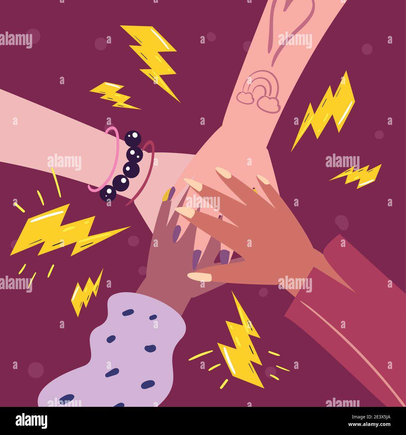 Girl power hands support design of Woman empowerment female feminism ...