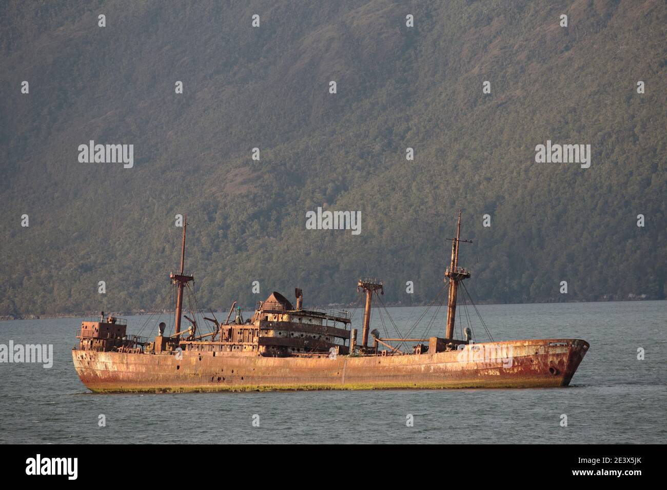 Shipwreck (1968) of Captain Leonidas, Messier Channel, in Chilean ...