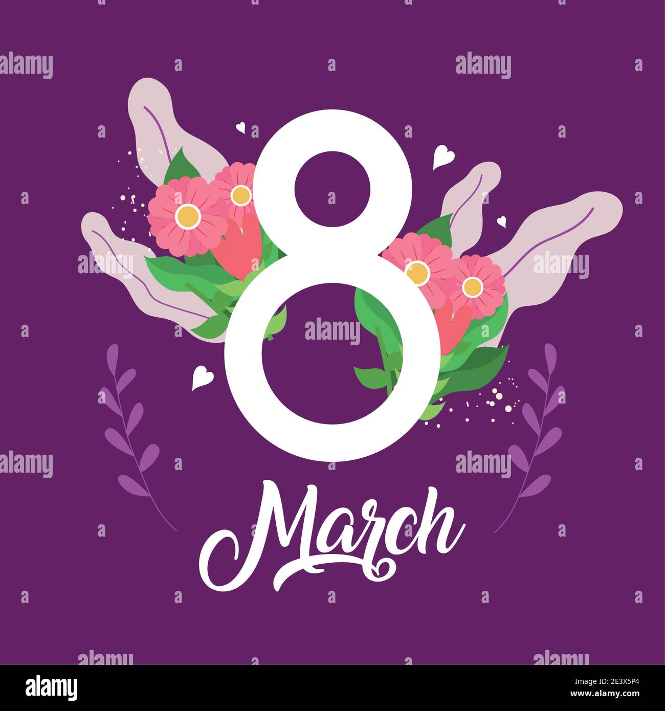 Womens day eight march with flowers design of Woman empowerment theme ...