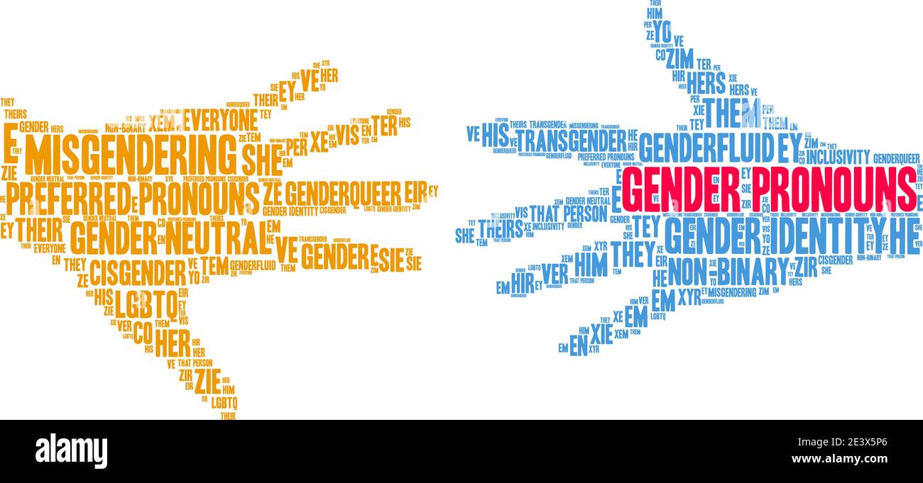 Gender Pronouns word cloud on a white background Stock Vector Image ...