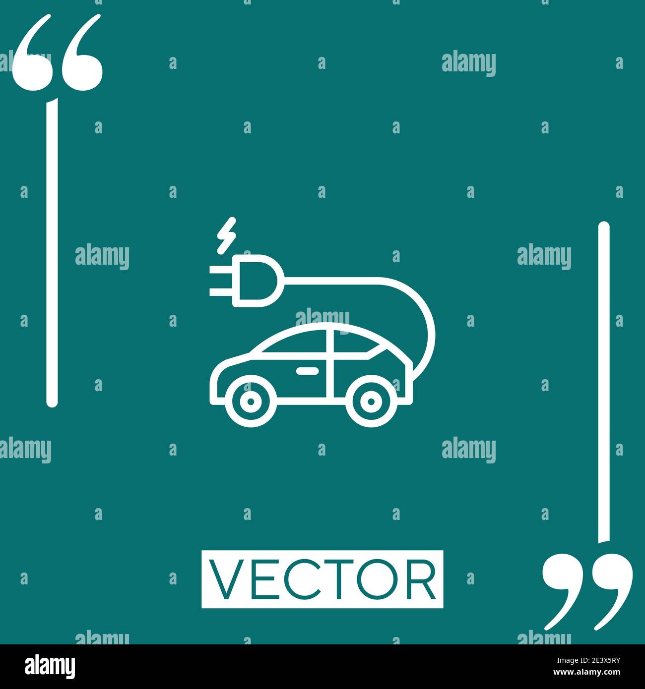 electric car vector icon Linear icon. Editable stroke line Stock Vector ...