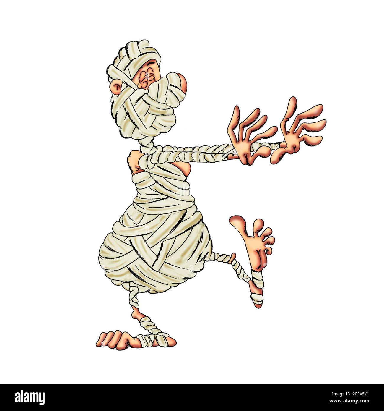 A man wrapped in bandages. Illustration on white background Stock Photo ...