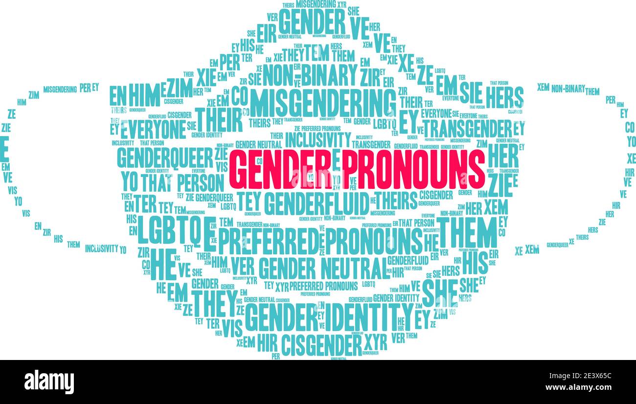 Gender Pronouns word cloud on a white background Stock Vector Image ...