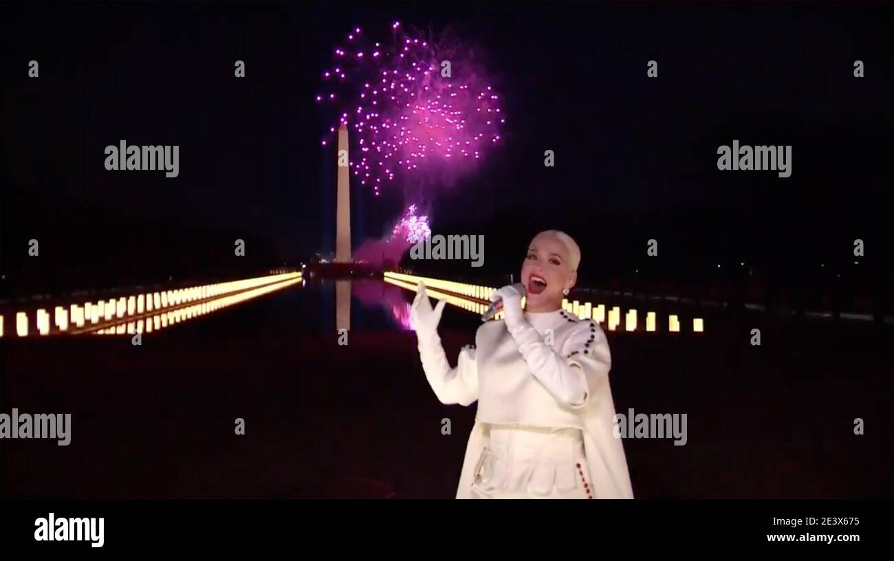 Katy Perry performs during “Celebrating America,” a primetime program ...