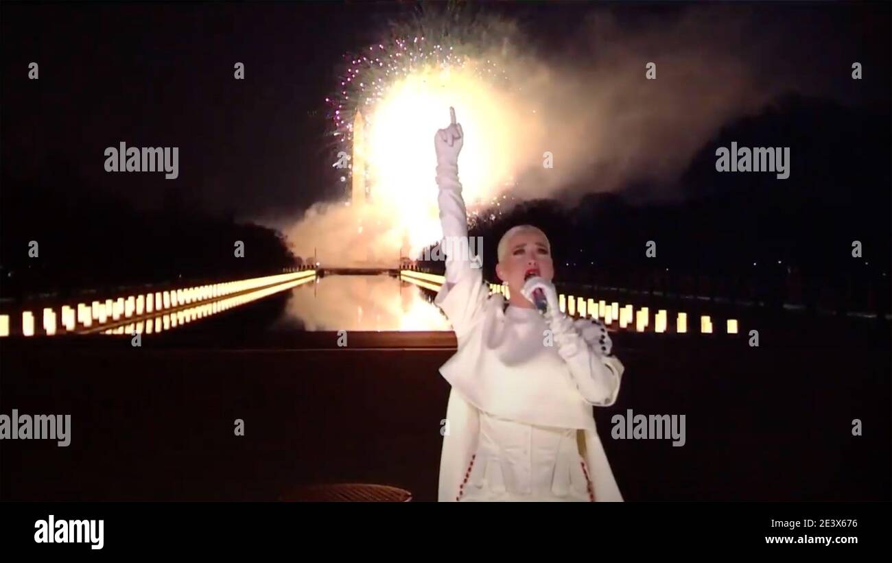 Katy Perry performs during “Celebrating America,” a primetime program ...