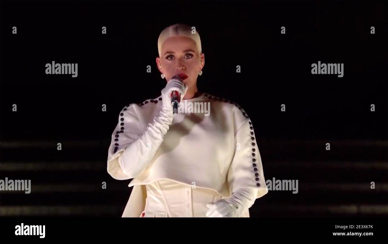 Katy Perry performs during “Celebrating America,” a primetime program ...