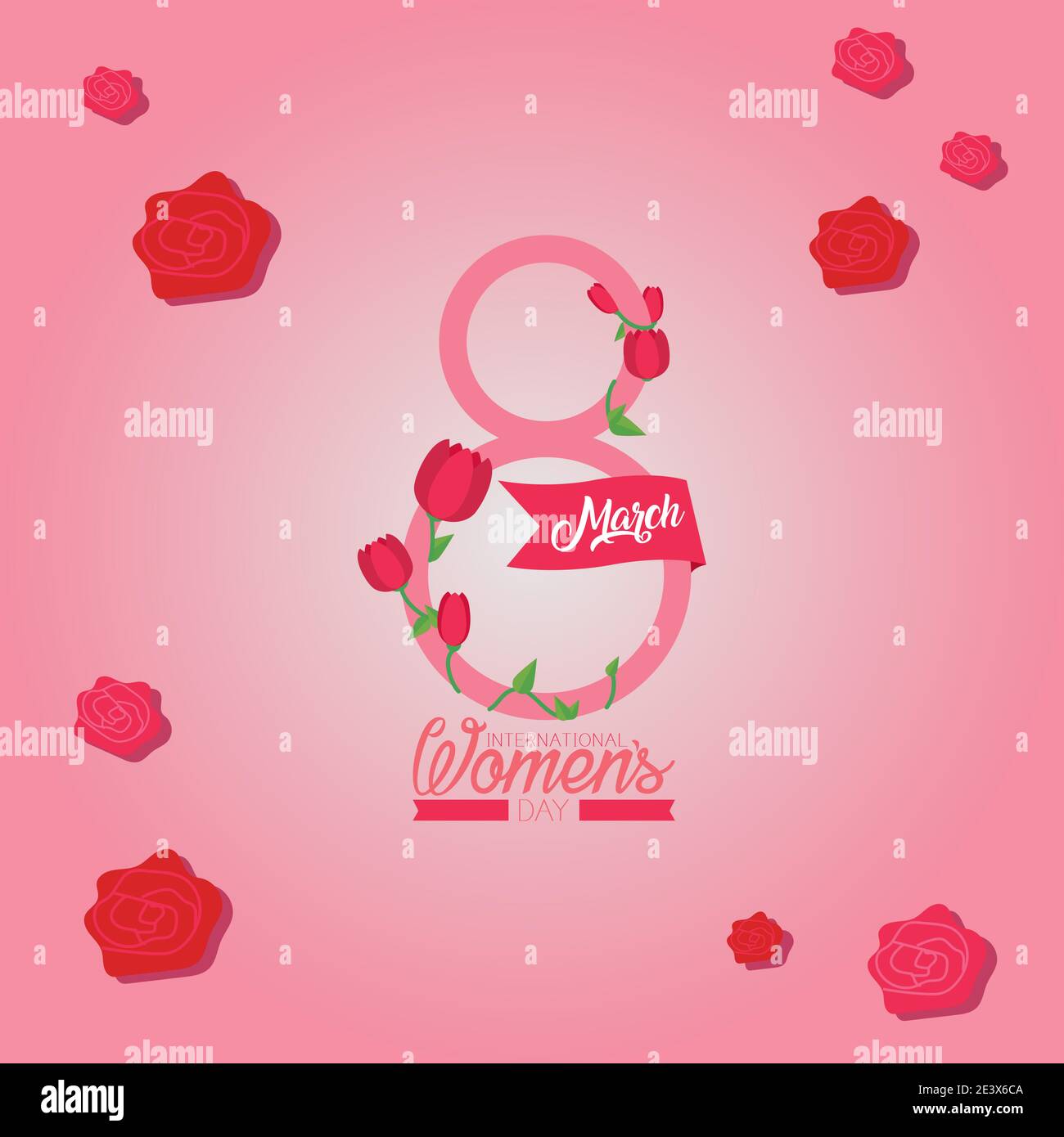 Womens day eight march with roses design of Woman empowerment theme ...