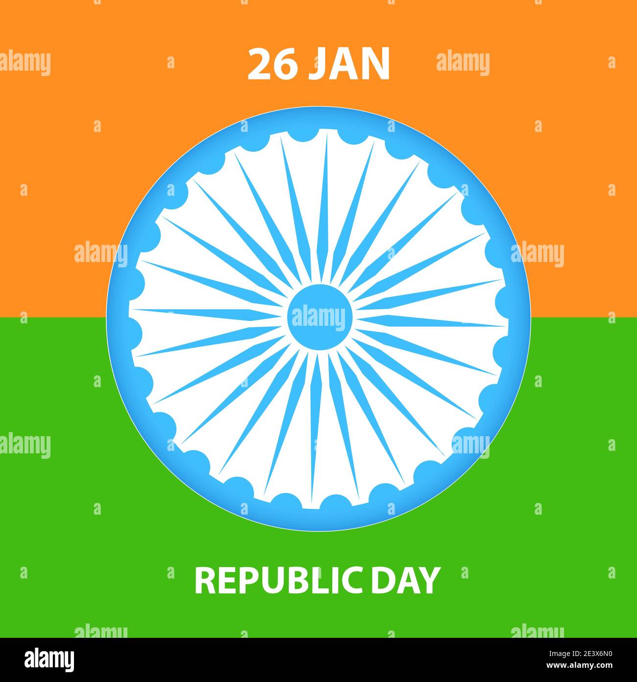 January 26 Creative Indian flag with Ashoka wheel. Happy Republic Day ...