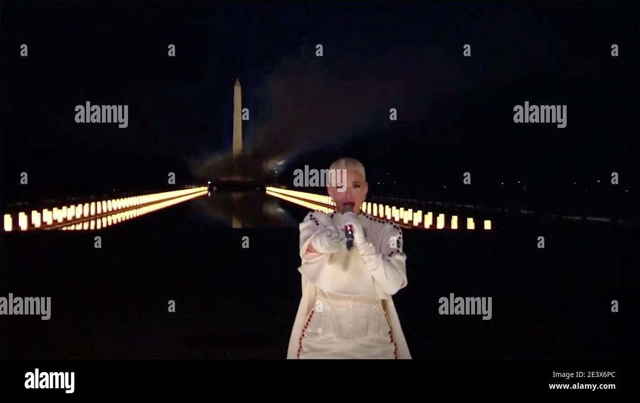 Katy Perry performs during “Celebrating America,” a primetime program ...