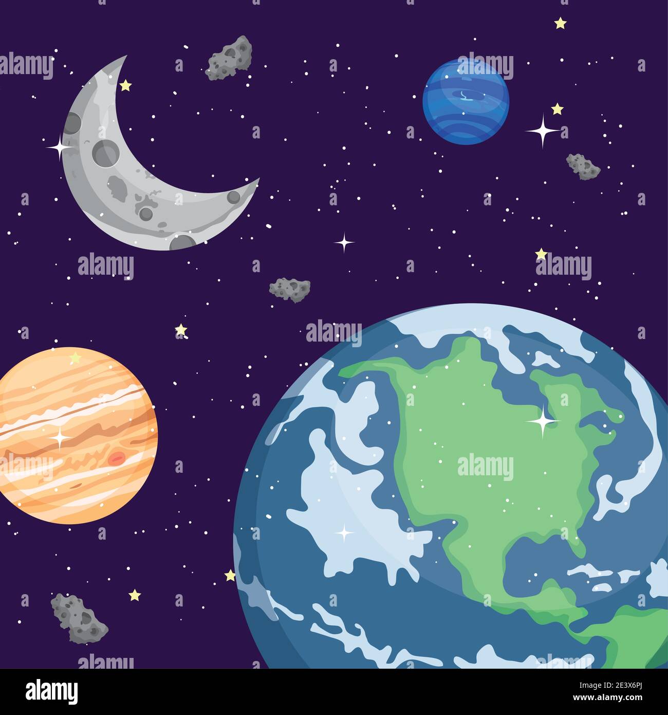 Space earth world planets and moon of universe cosmos and futuristic ...