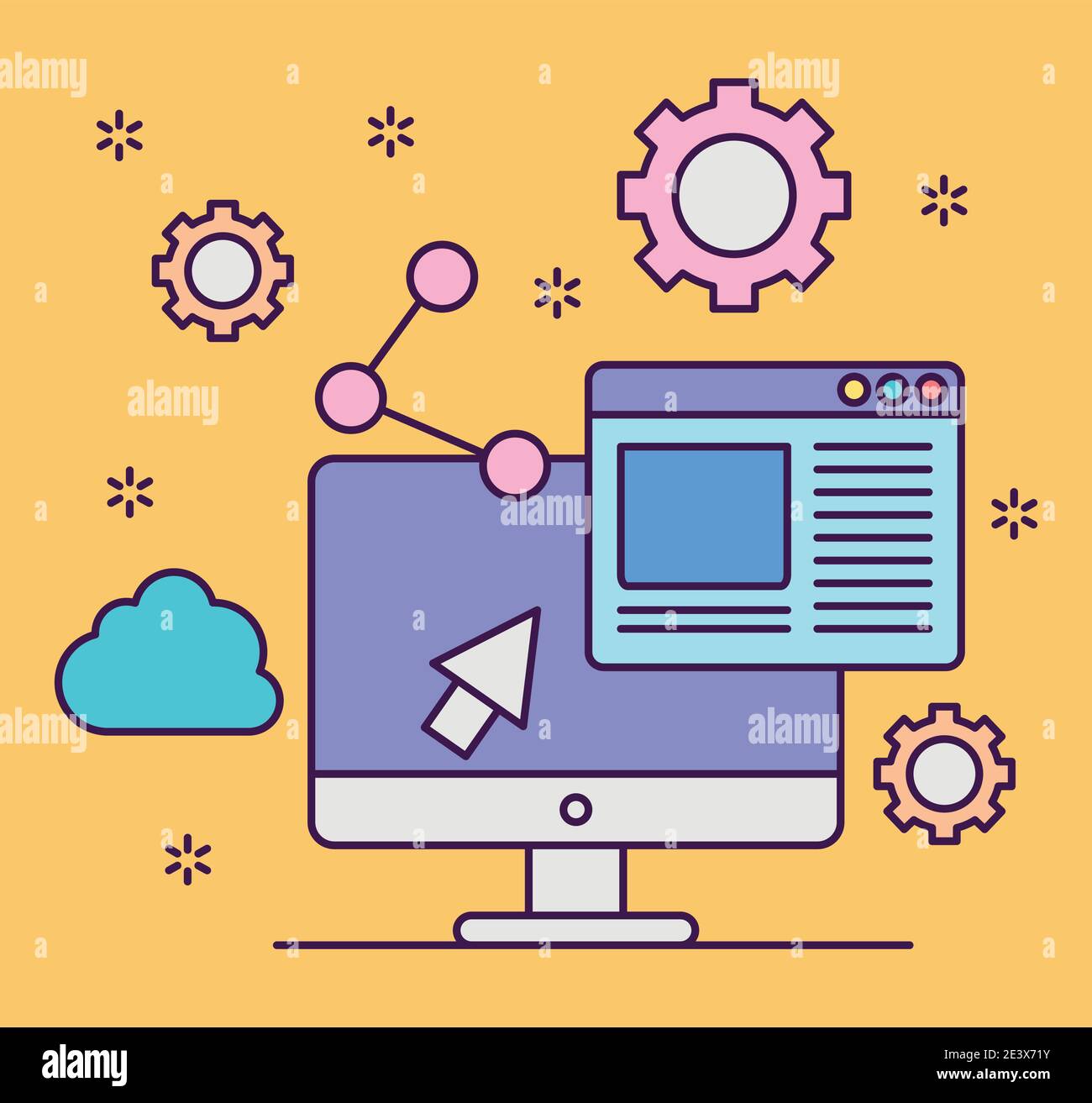 Share digital marketing related Stock Vector Images - Alamy