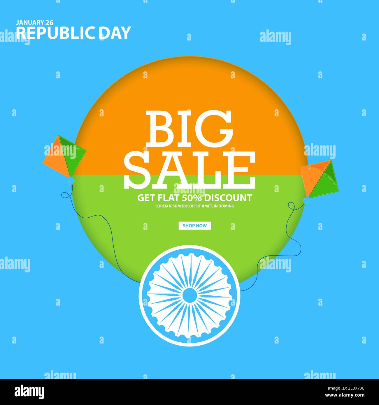 Vector illustration of 26th January Republic Day Celebration India. Big ...
